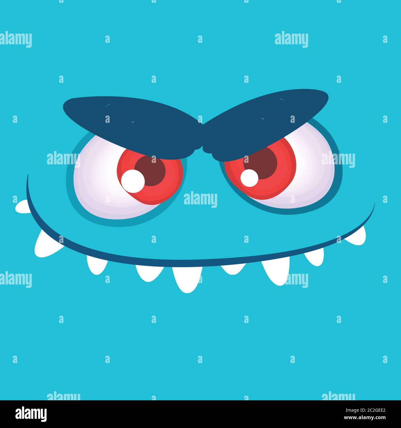Cartoon funny monster face. Vector Halloween monster avatar. Monster ...