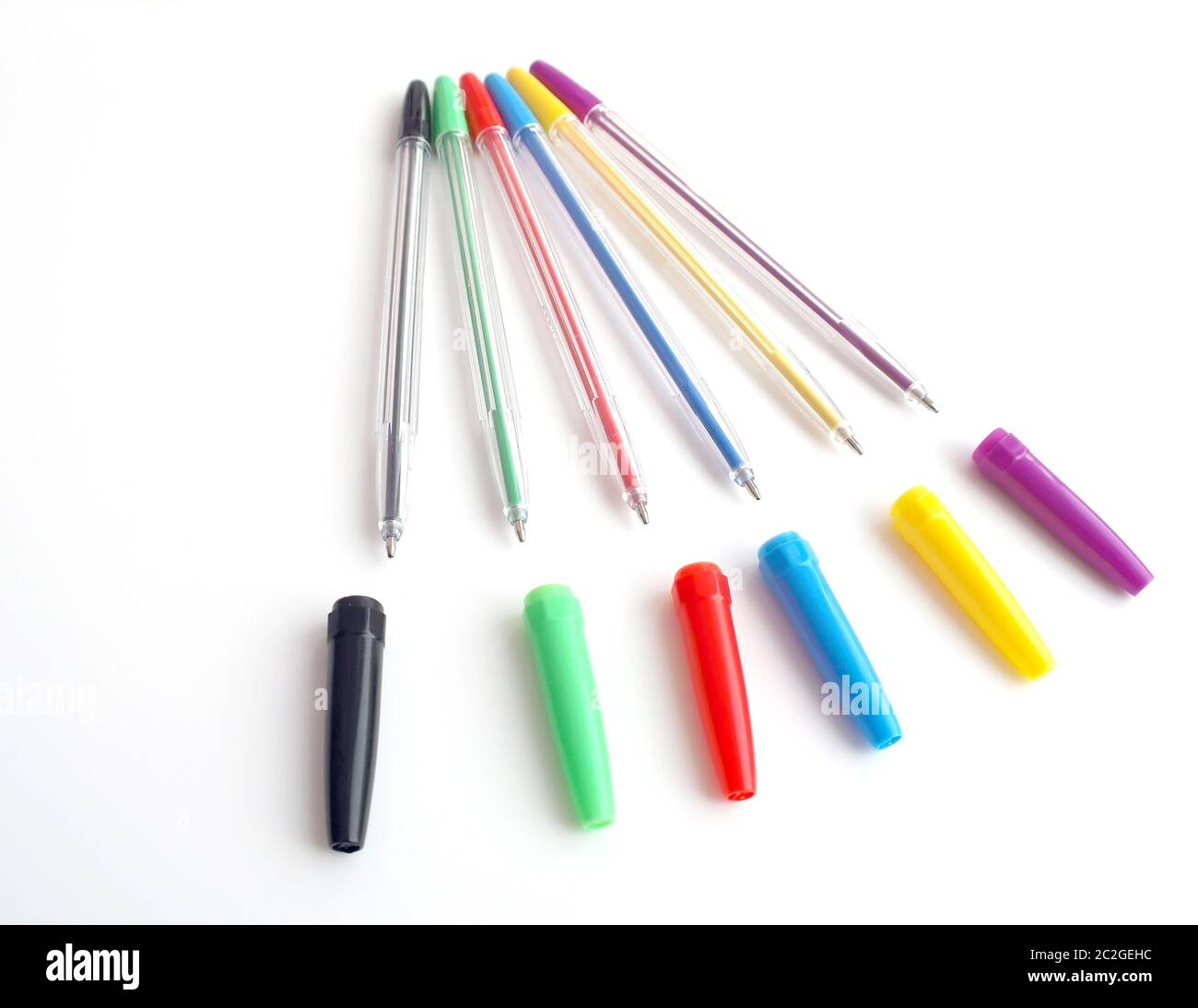 Collection of ball-point pen over white Stock Photo - Alamy