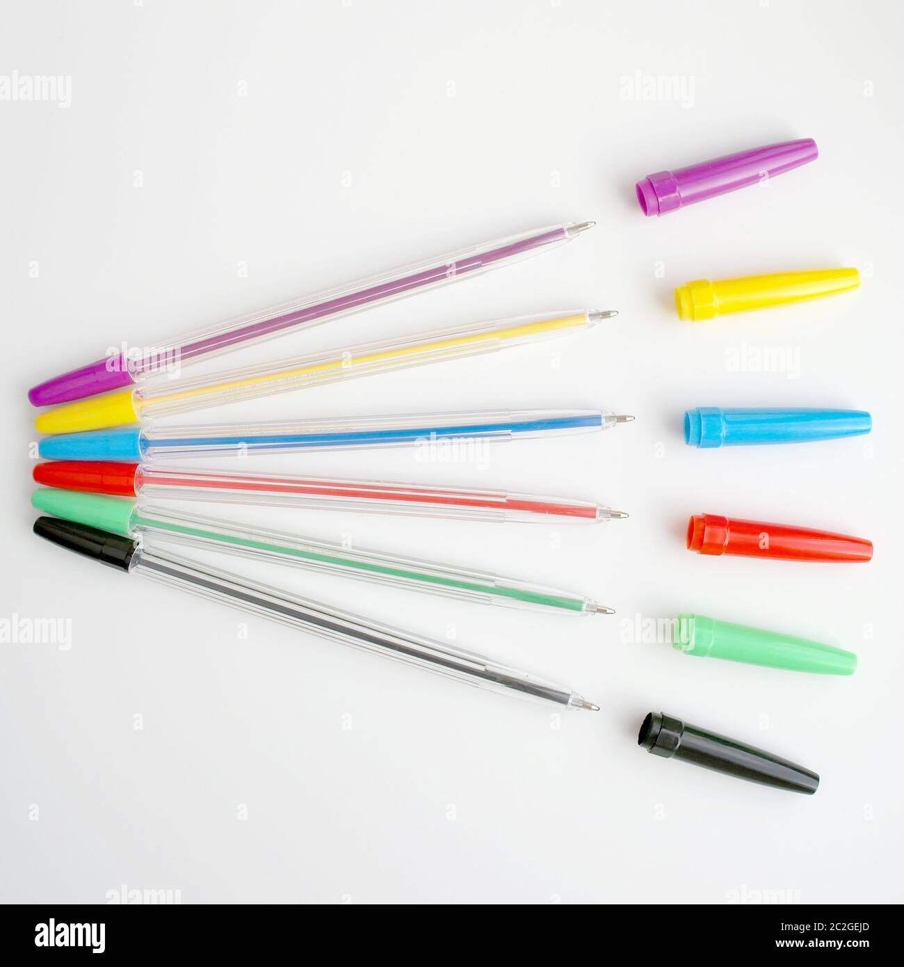 Collection of ball-point pen over white Stock Photo - Alamy