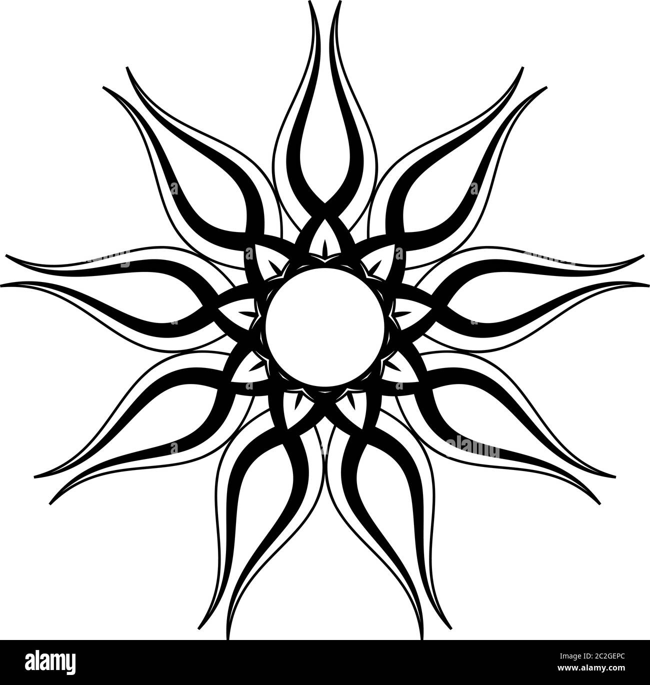Sun Tribal Tattoo Design Vector Art Illustration Stock Vector Image ...
