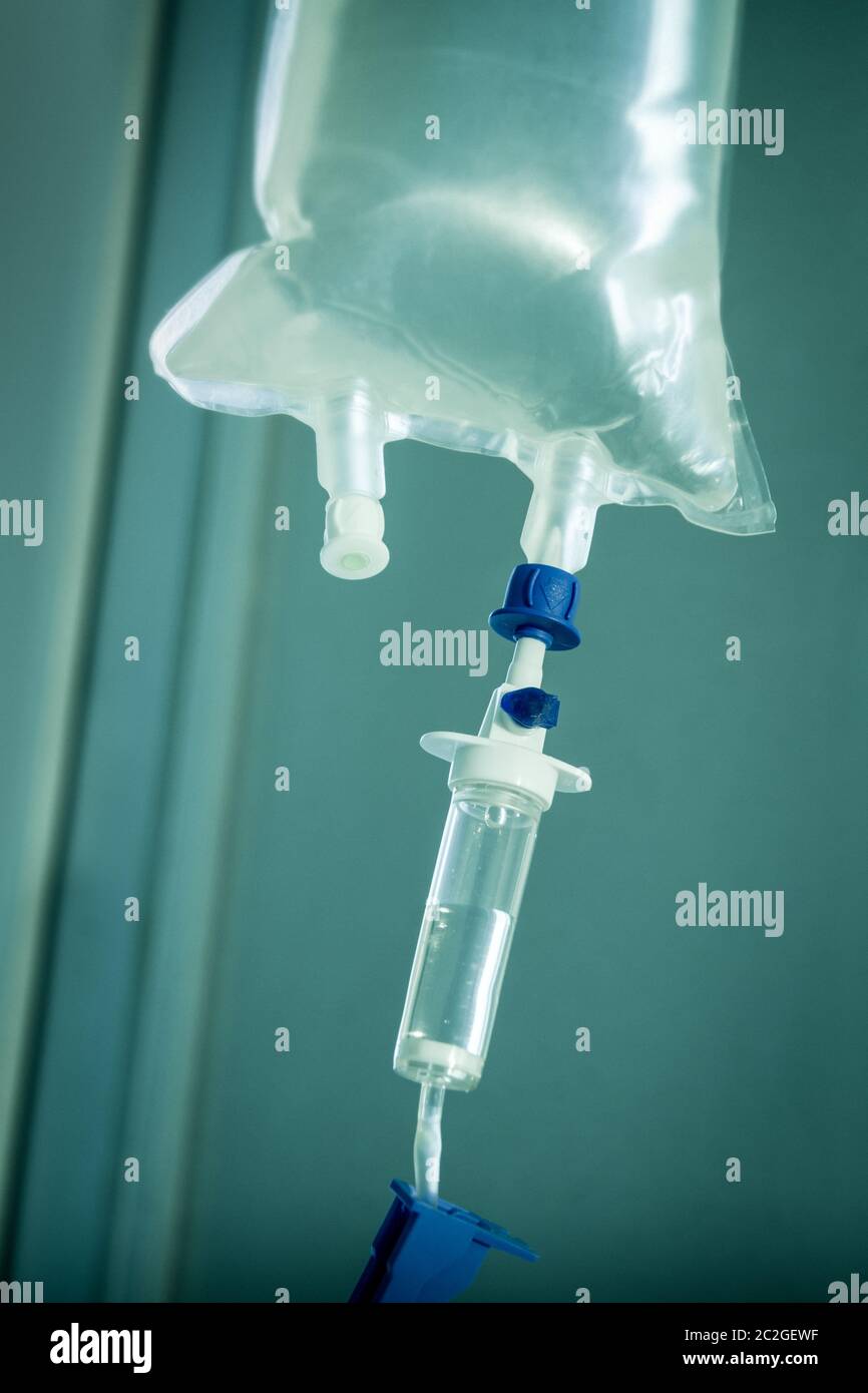 Intravenous infusion drip equipment in hospital Stock Photo - Alamy