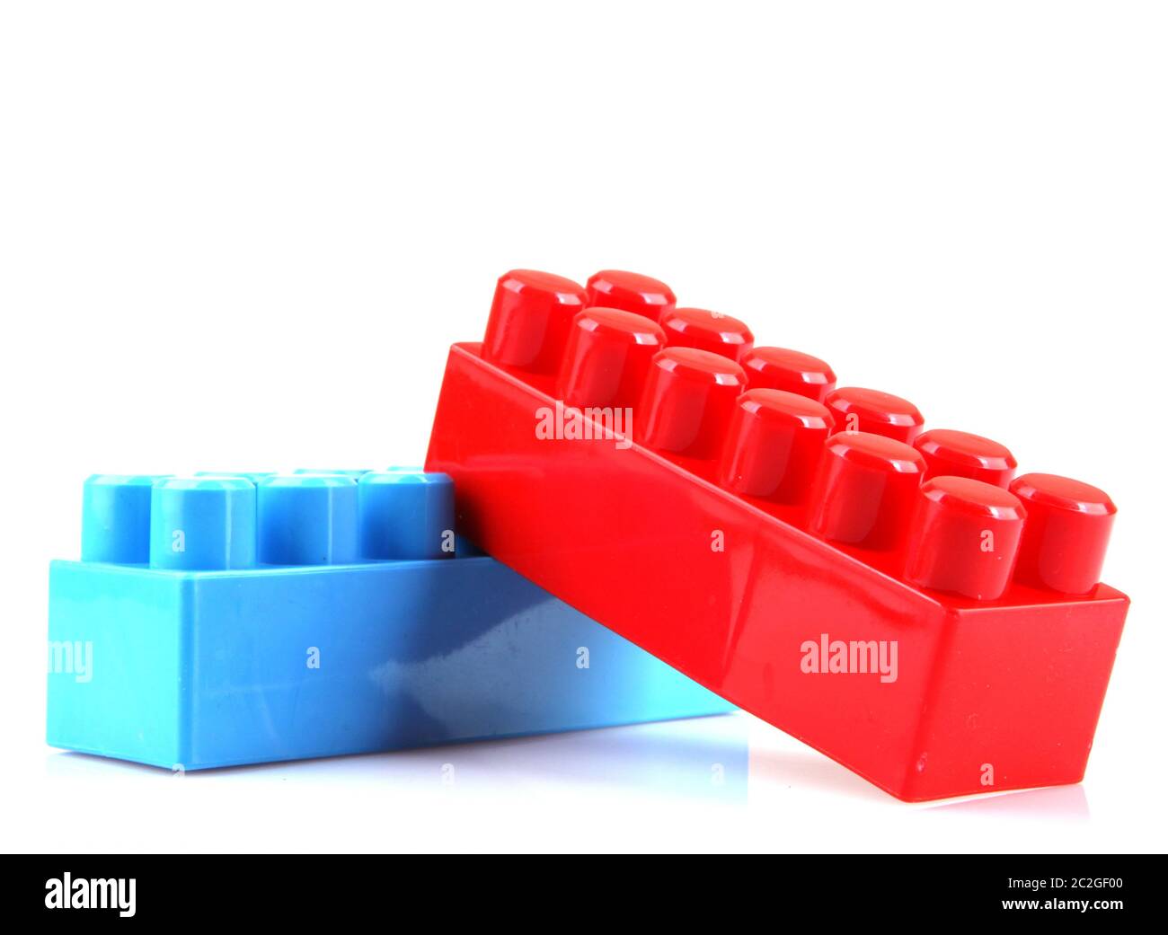 Close-Up Of Plastic Building Blocks Against White Background Stock ...