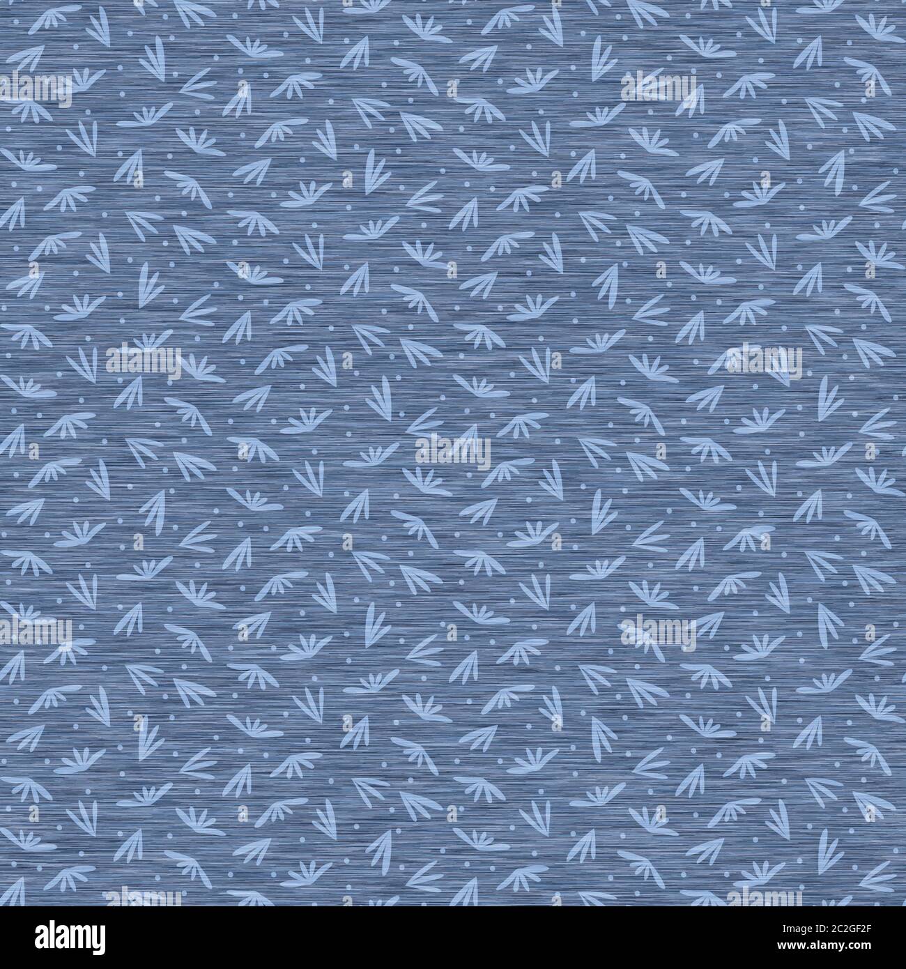 Blue denim marl seamless pattern with patterned leaves. Jeans texture ...