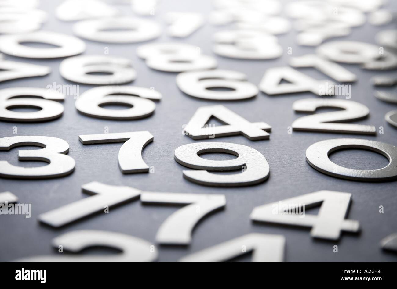 Mathematics background made with solid numbers - Closeup view Stock ...