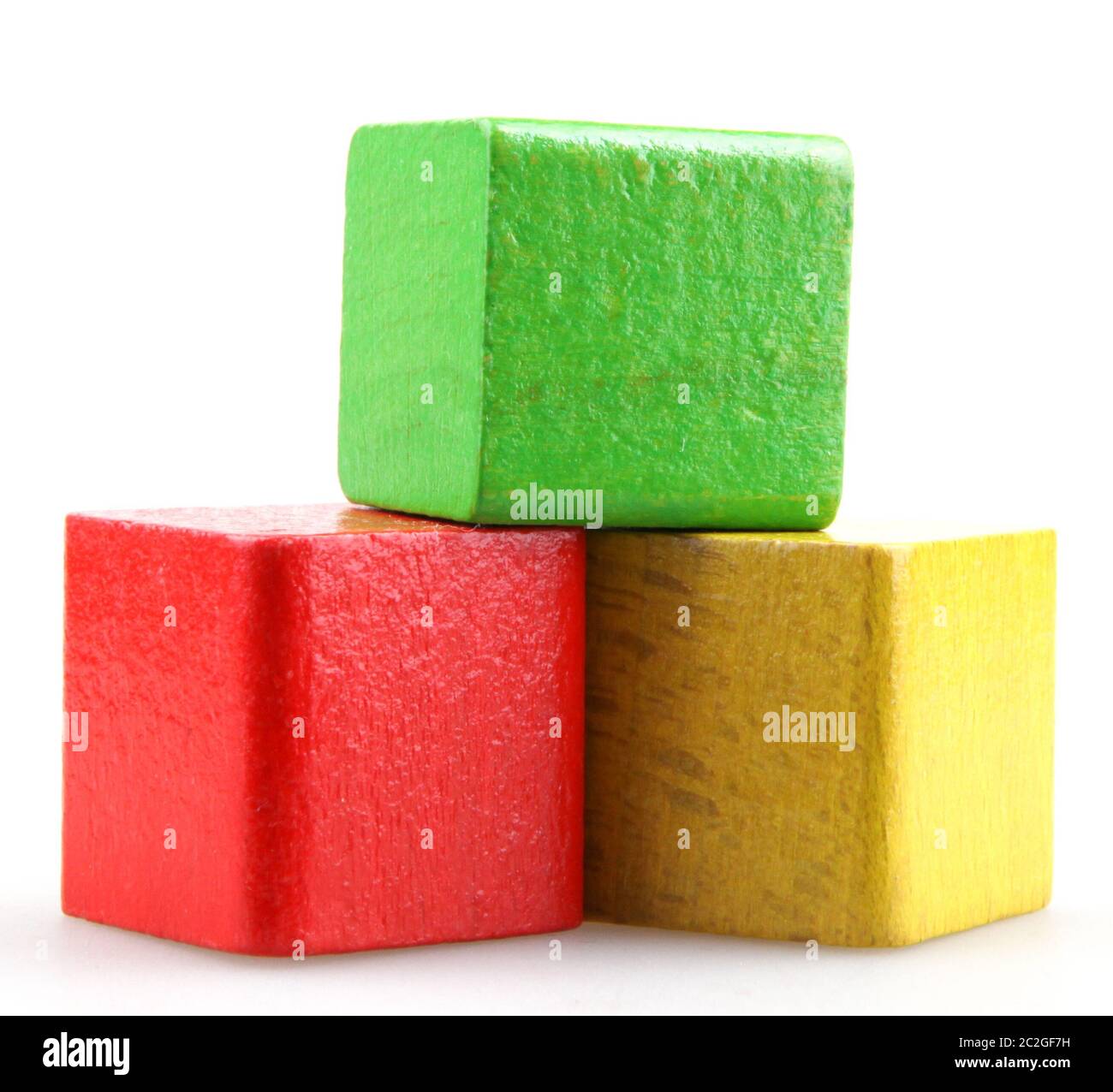 Studio Shot Of Colorful Toy Blocks Against White Background Stock Photo ...