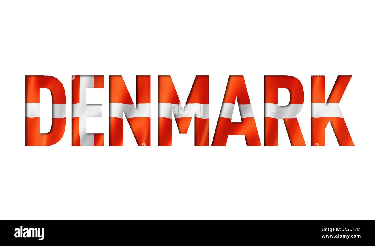 danish flag text font. denmark symbol background Stock Photo - Alamy