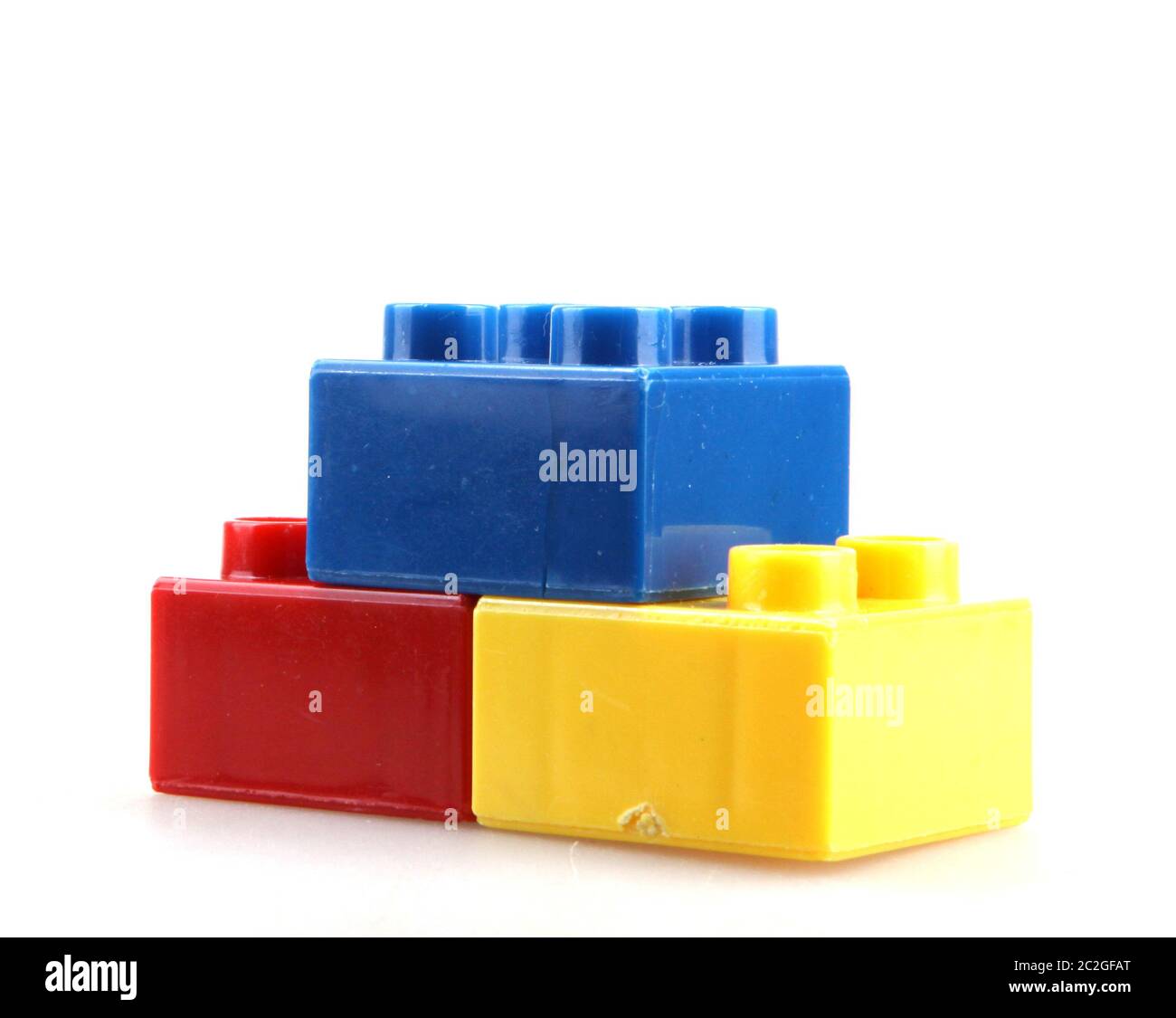 Close-Up Of Plastic Building Blocks Against White Background Stock ...