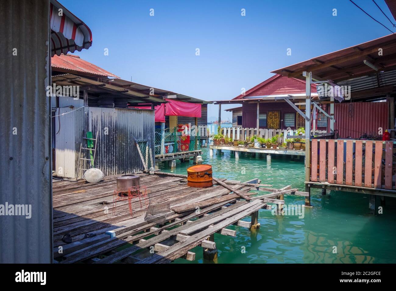George Town Chew jetty in Penang, Malaysia Stock Photo - Alamy