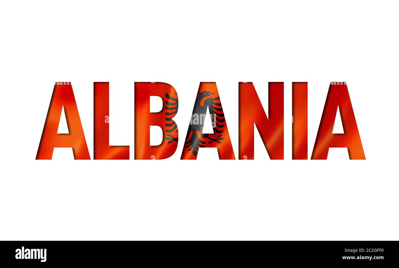 albanian flag text font. albania symbol background Stock Photo - Alamy
