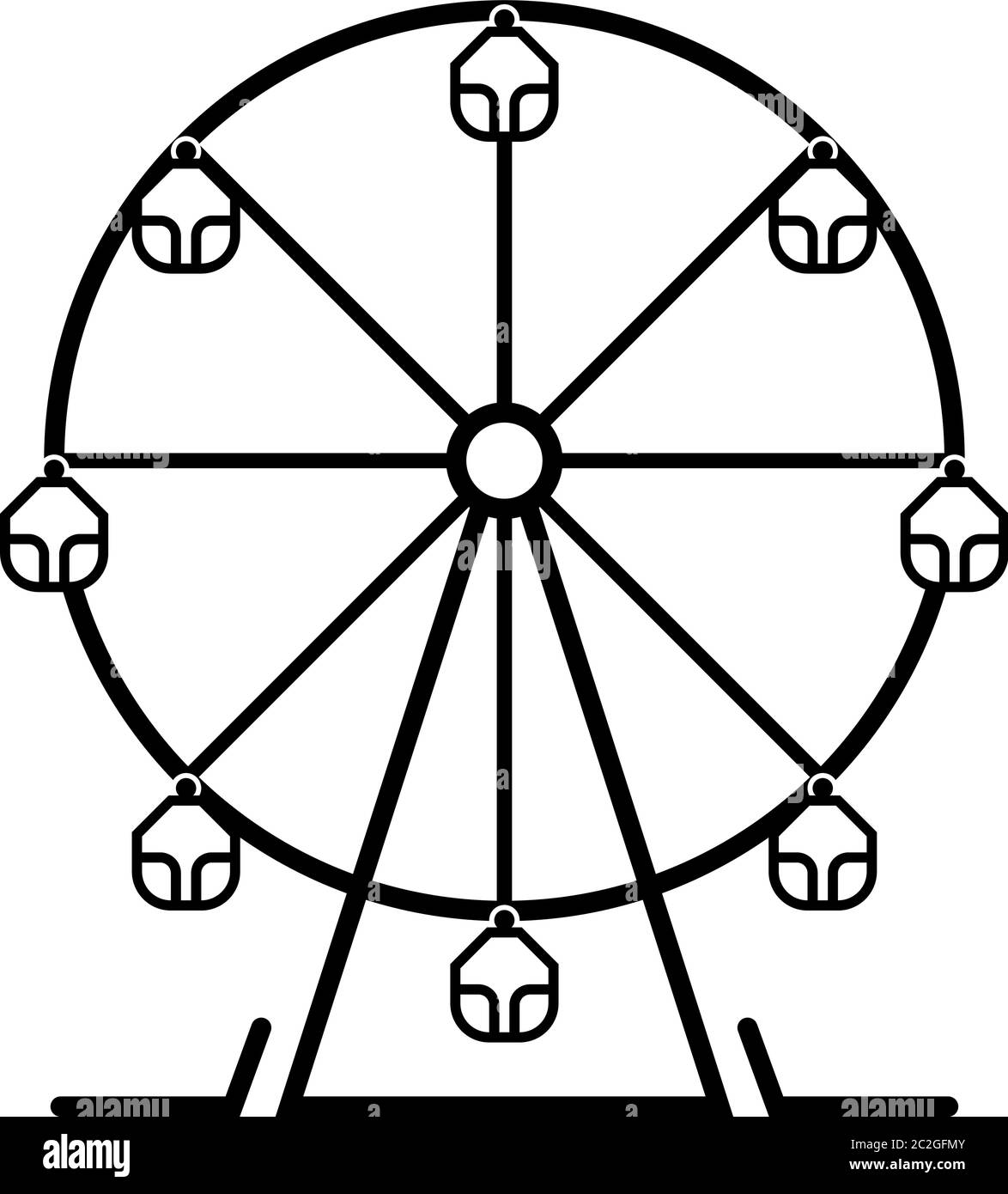 Ferris Wheel Design Icon Vector Art Illustration Stock Vector Image ...