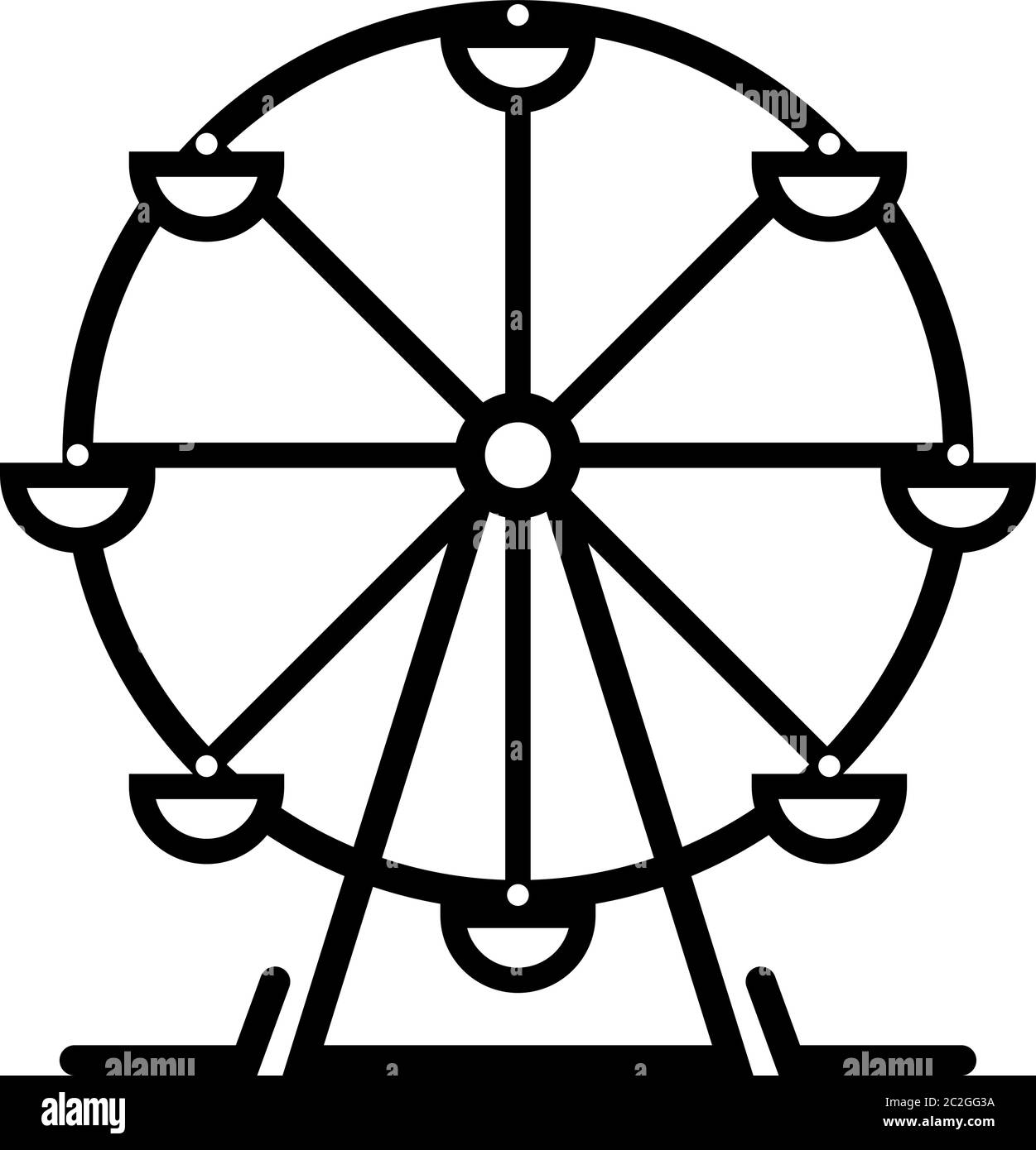 Ferris Wheel Design Icon Vector Art Illustration Stock Vector Image ...