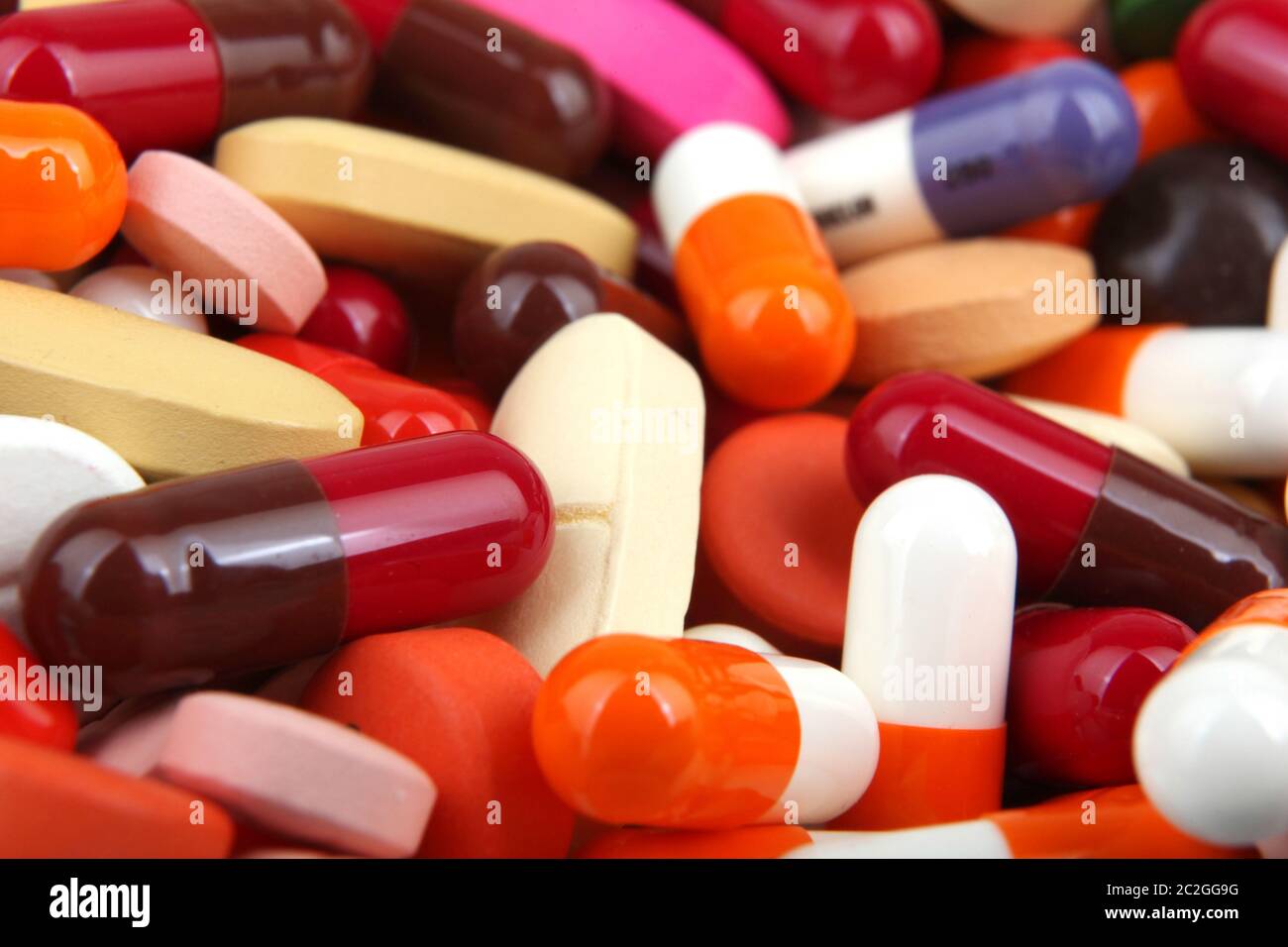Top view of large amount of pills Stock Photo - Alamy