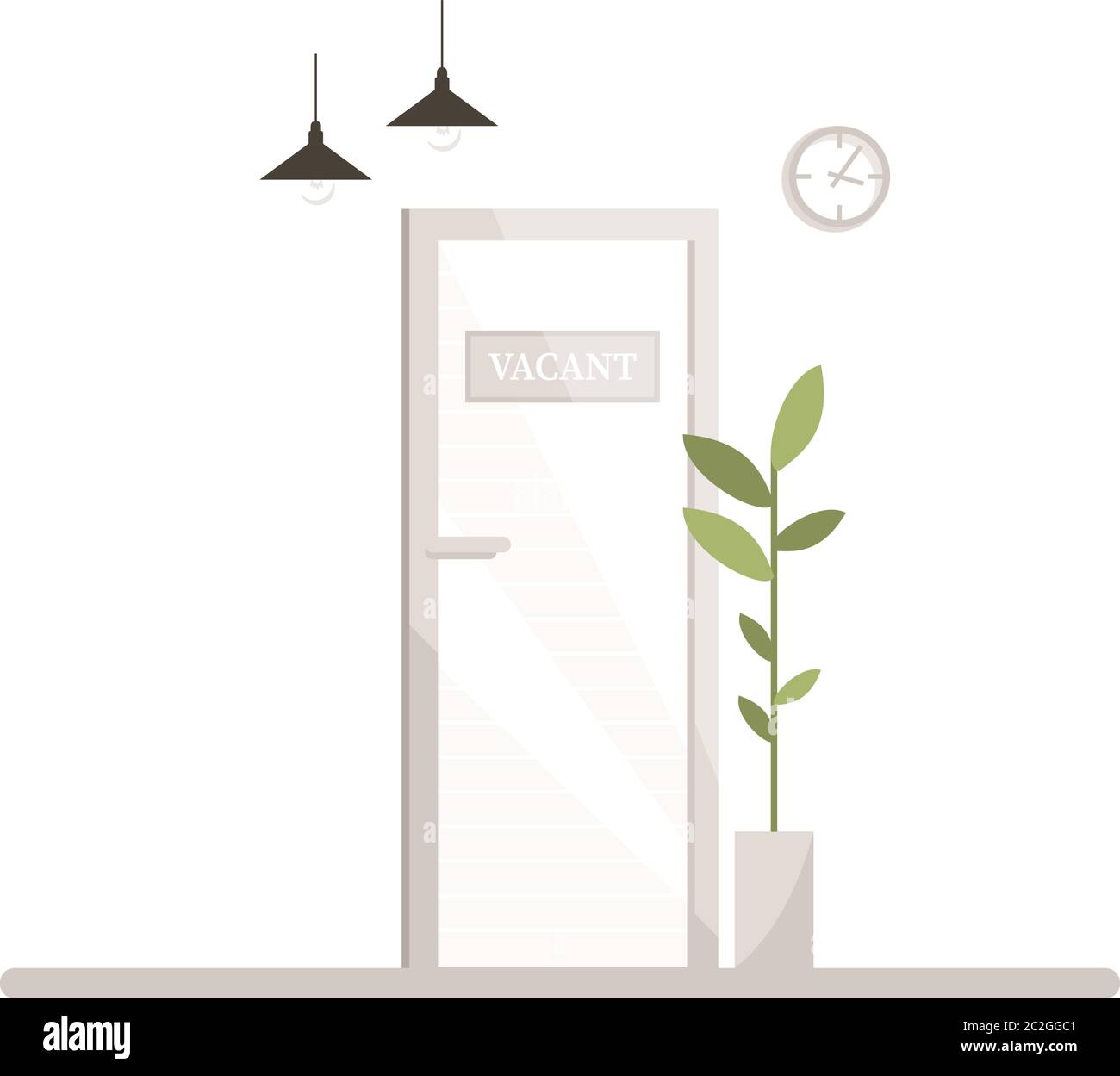 Vacant work position semi flat RGB color vector illustration Stock ...