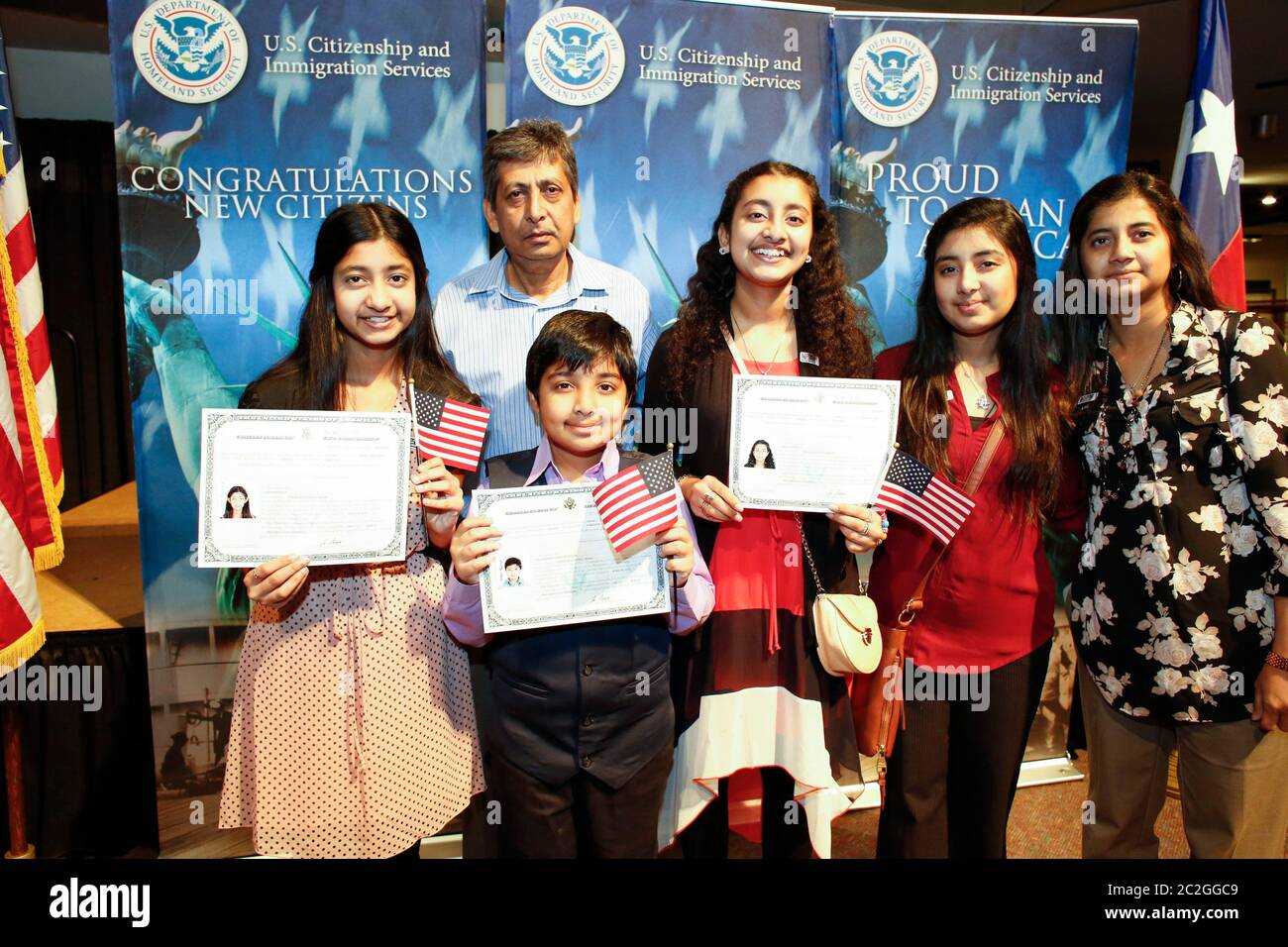 San Antonio Texas USA, March 25 2016: New United States citizens pose ...