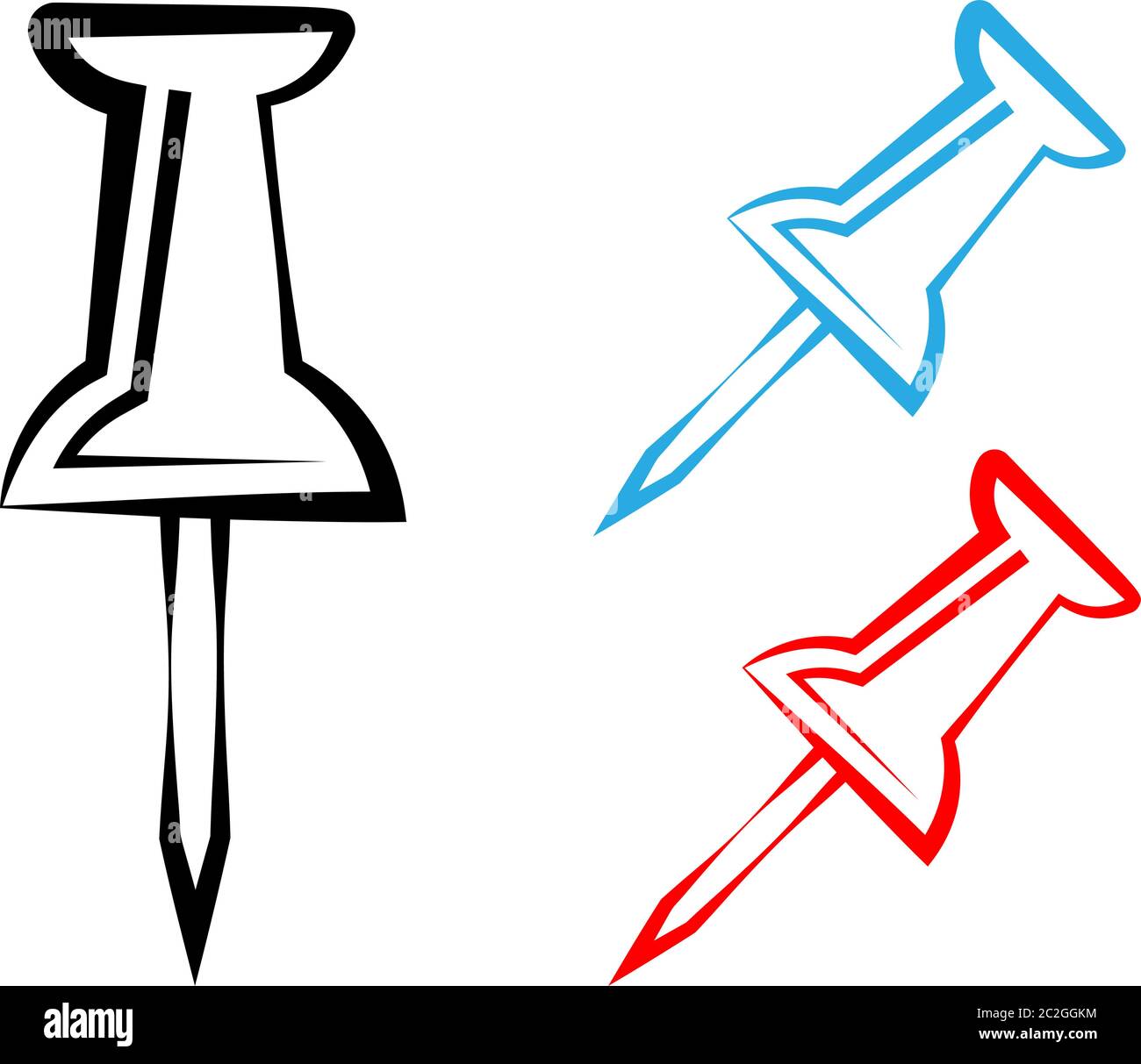 Drawing Pin Icon, Push Pin Vector Art Illustration Stock Vector Image ...