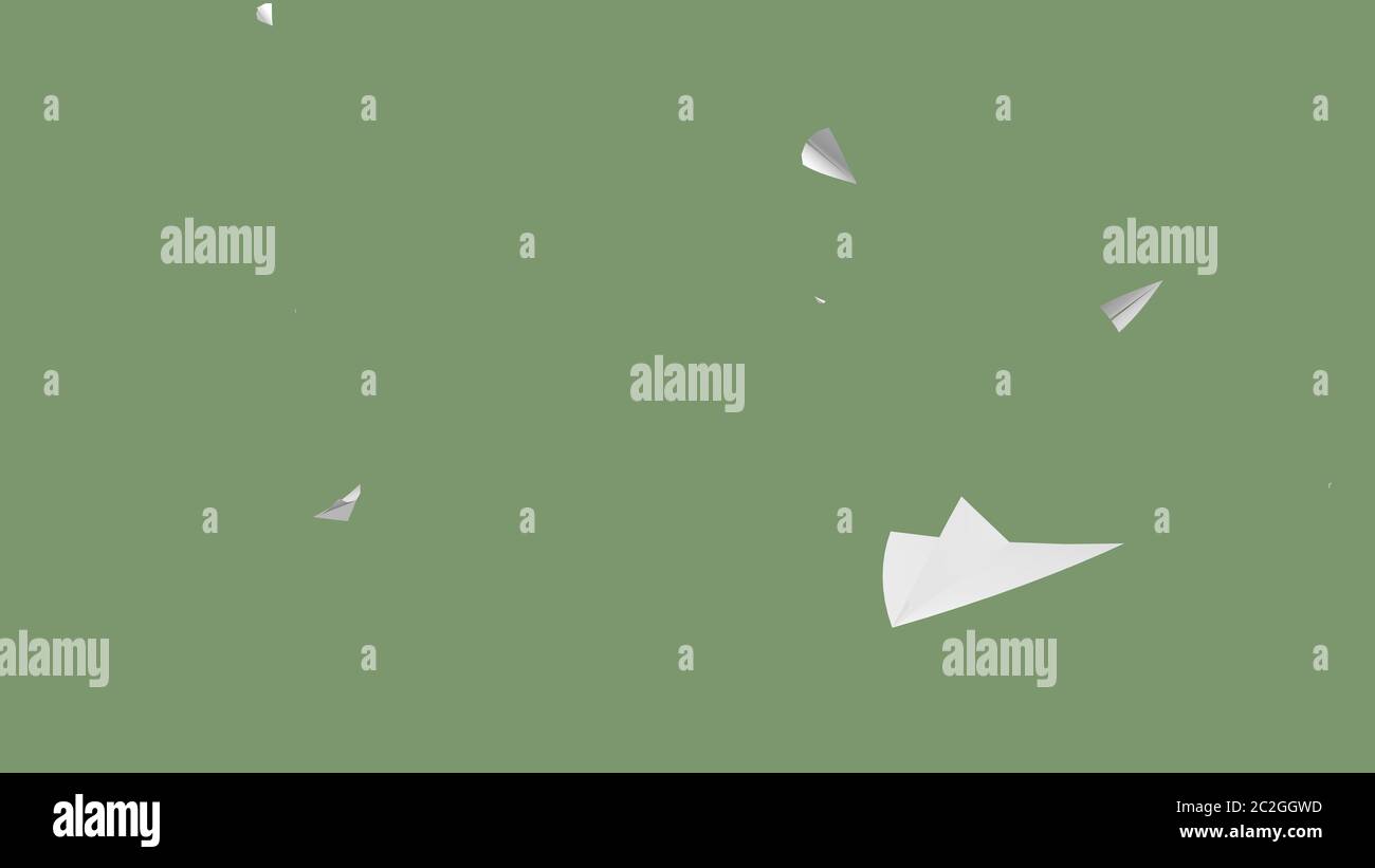 The 3d rendering of Paper airplane flying on sky background Stock Photo ...