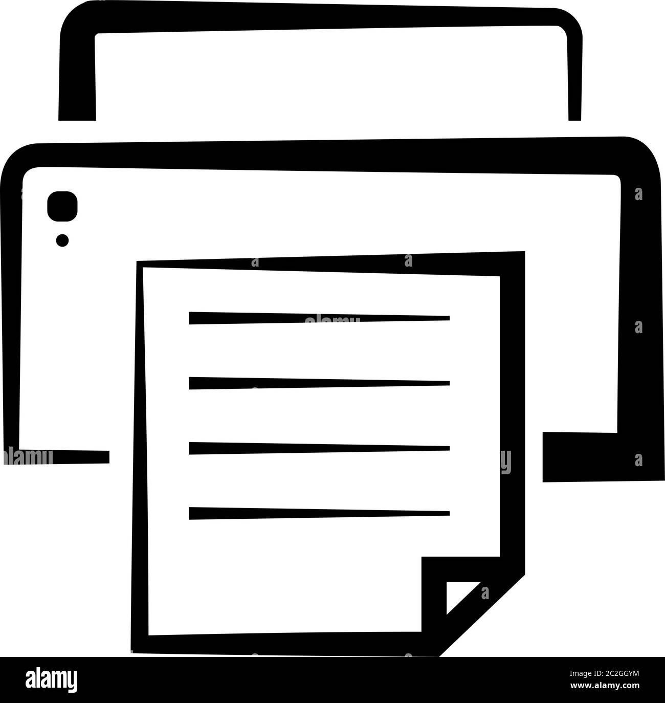 Printer Icon, Ink Jet, Laser Printer Vector Art Illustration Stock ...