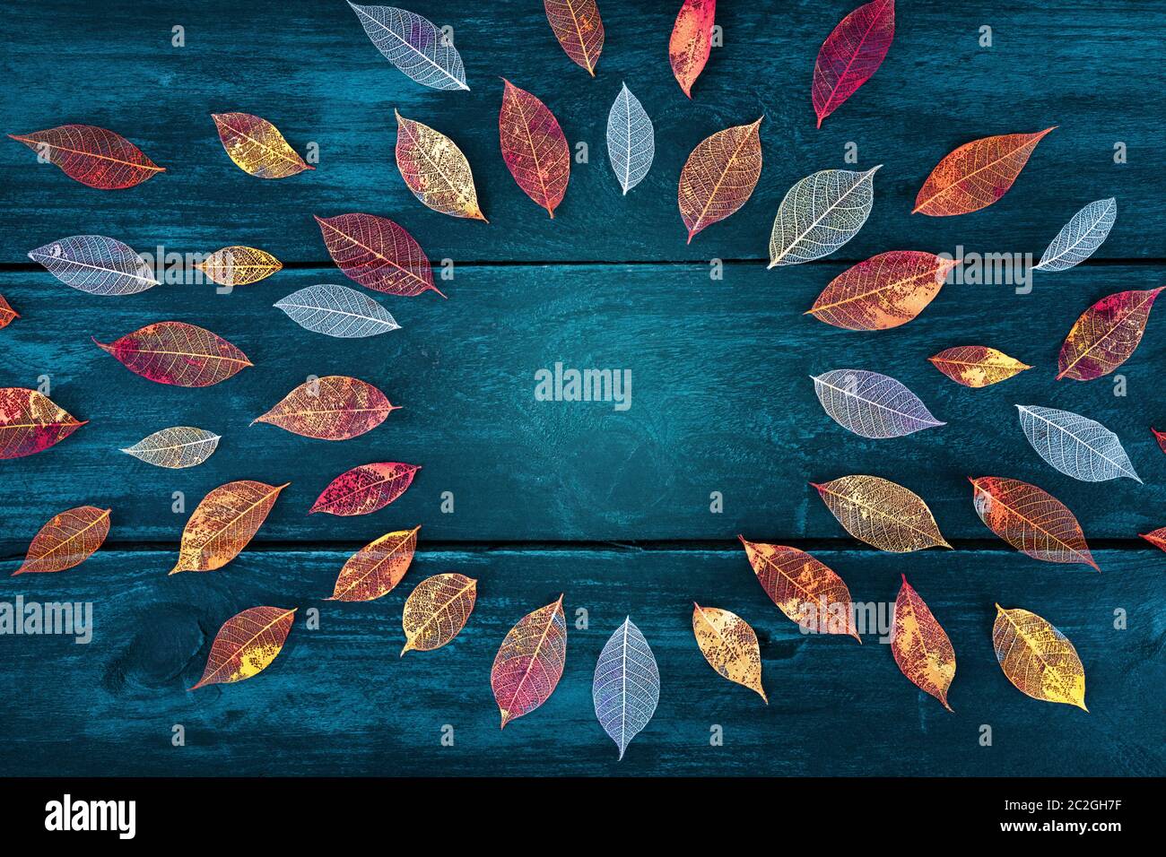 Autumn background with vibrant fall leaves, a design template Stock ...