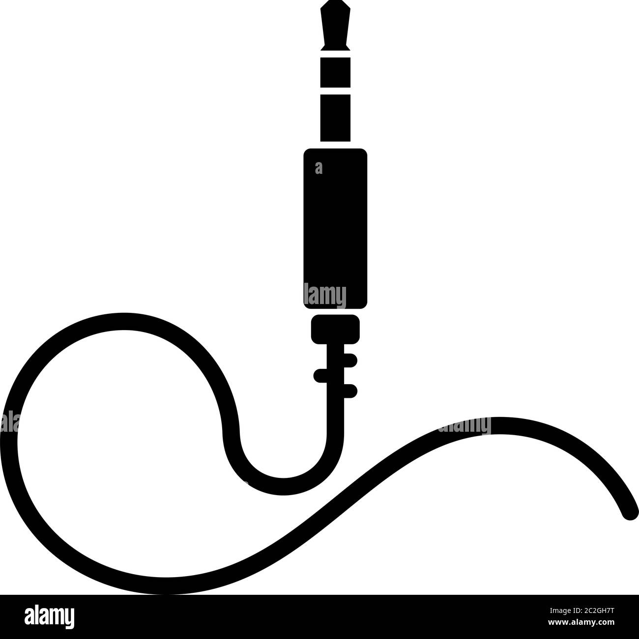 Audio Cable Icon, Plug Wire Vector Art Illustration Stock Vector Image ...