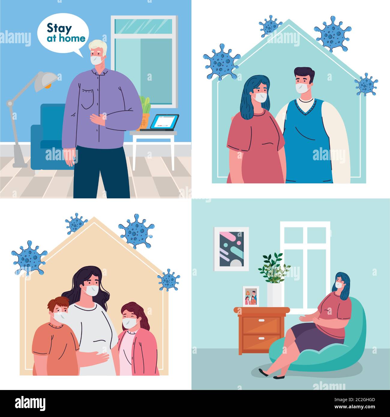 Pandemic scenes Stock Vector Images - Alamy