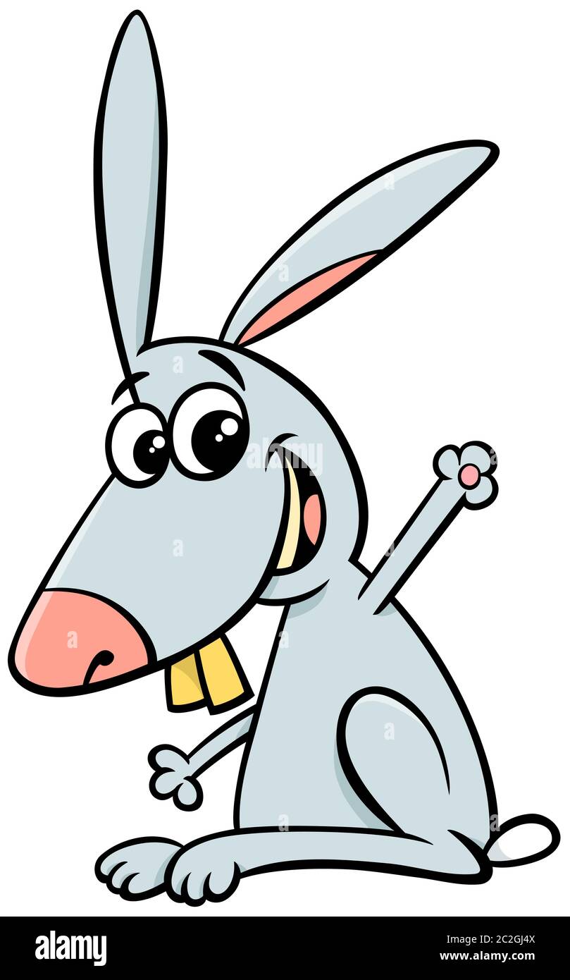 happy rabbit cartoon animal character Stock Photo - Alamy