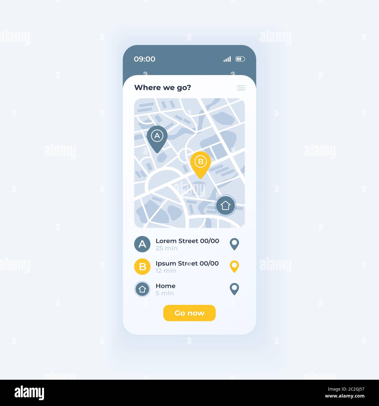 Bus navigation app smartphone interface vector template Stock Vector ...