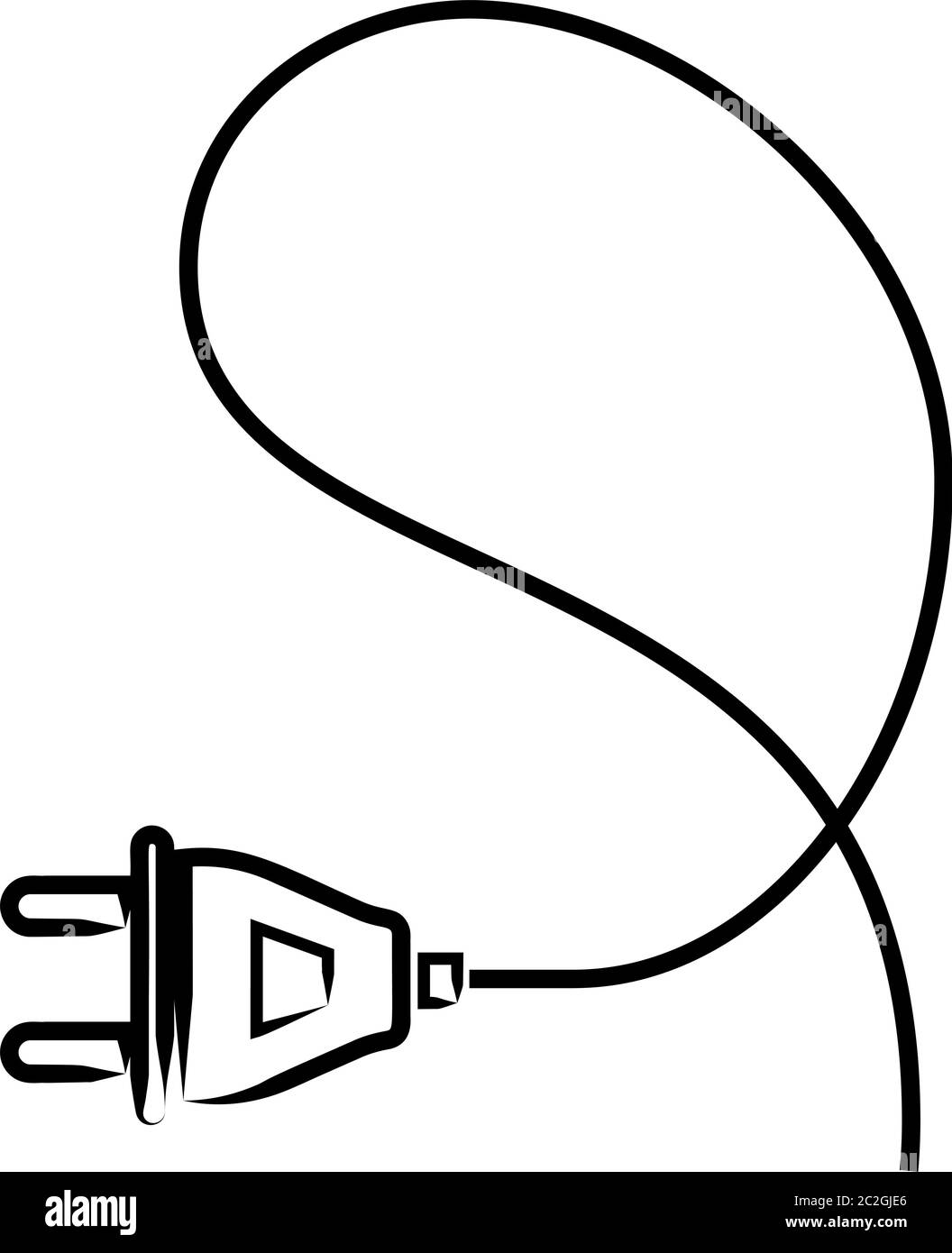 Power Plug With Wire Icon Vector Art Illustration Stock Vector Image ...