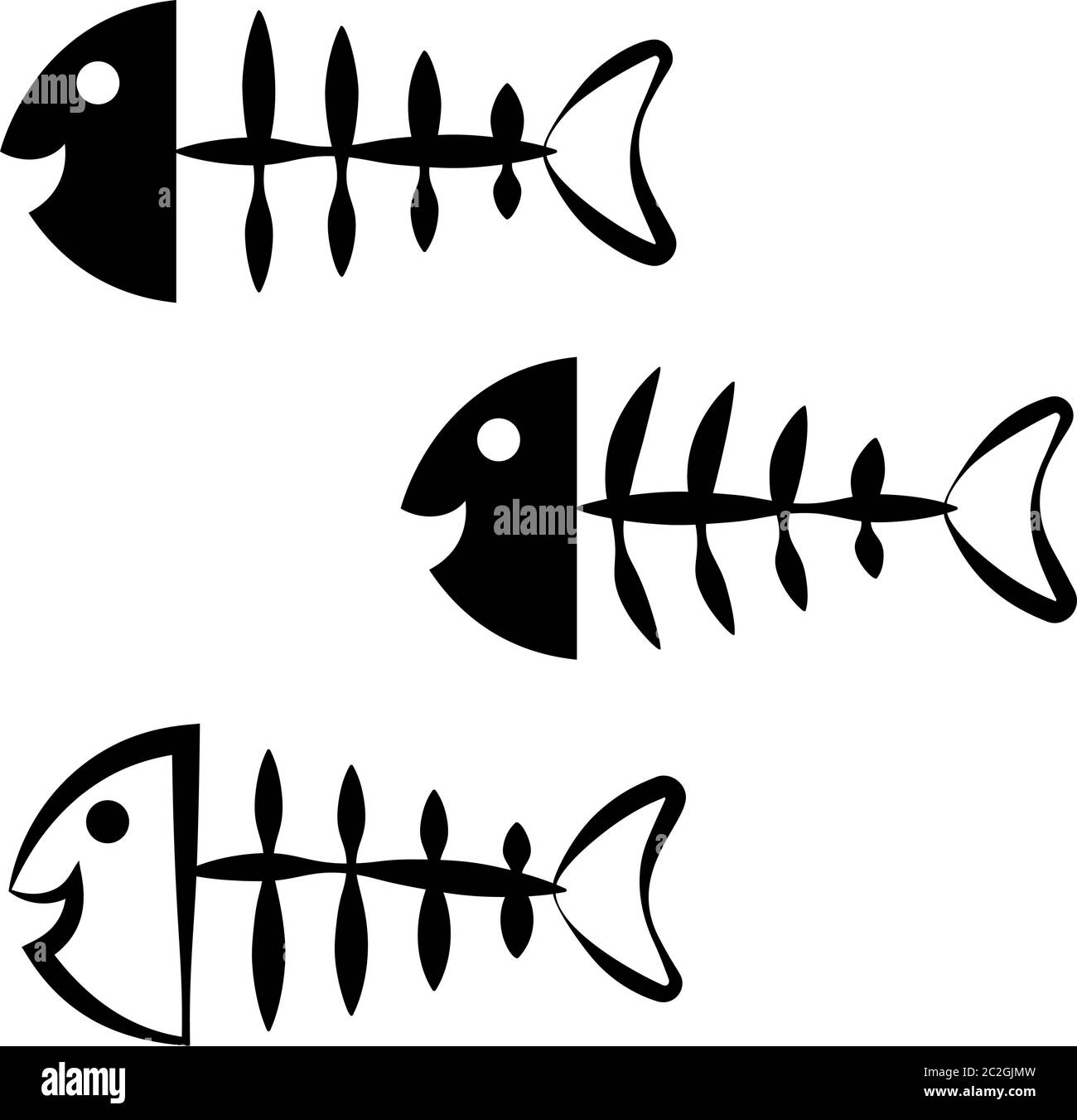 Fish Bone Icon Design Vector Art Illustration Stock Vector Image & Art ...