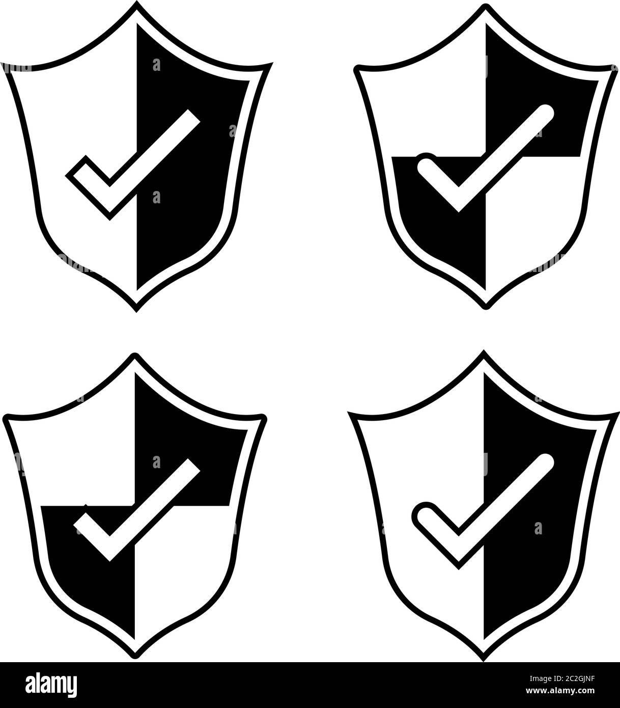 Shield With Check Mark Icon Design Vector Art Illustration Stock Vector ...