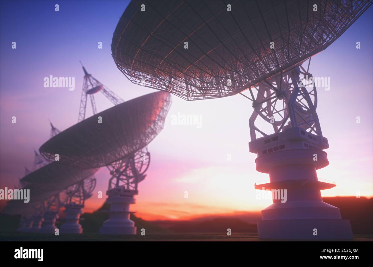 Huge satellite antenna dish for communication and signal reception out ...