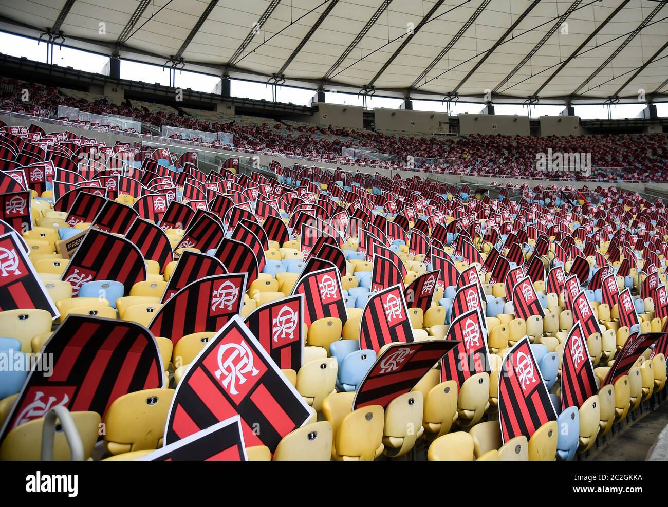 Flamengo football supporters during Flamengo x Emelec match at Maracanã ...