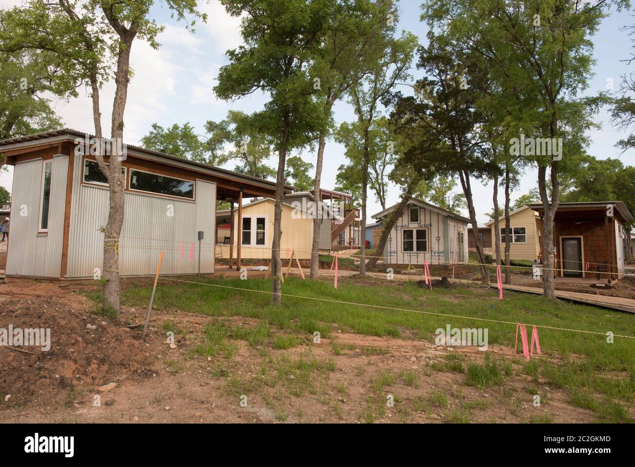 Austin Texas USA, March 27, 2016: Tiny houses are now homes to formerly ...