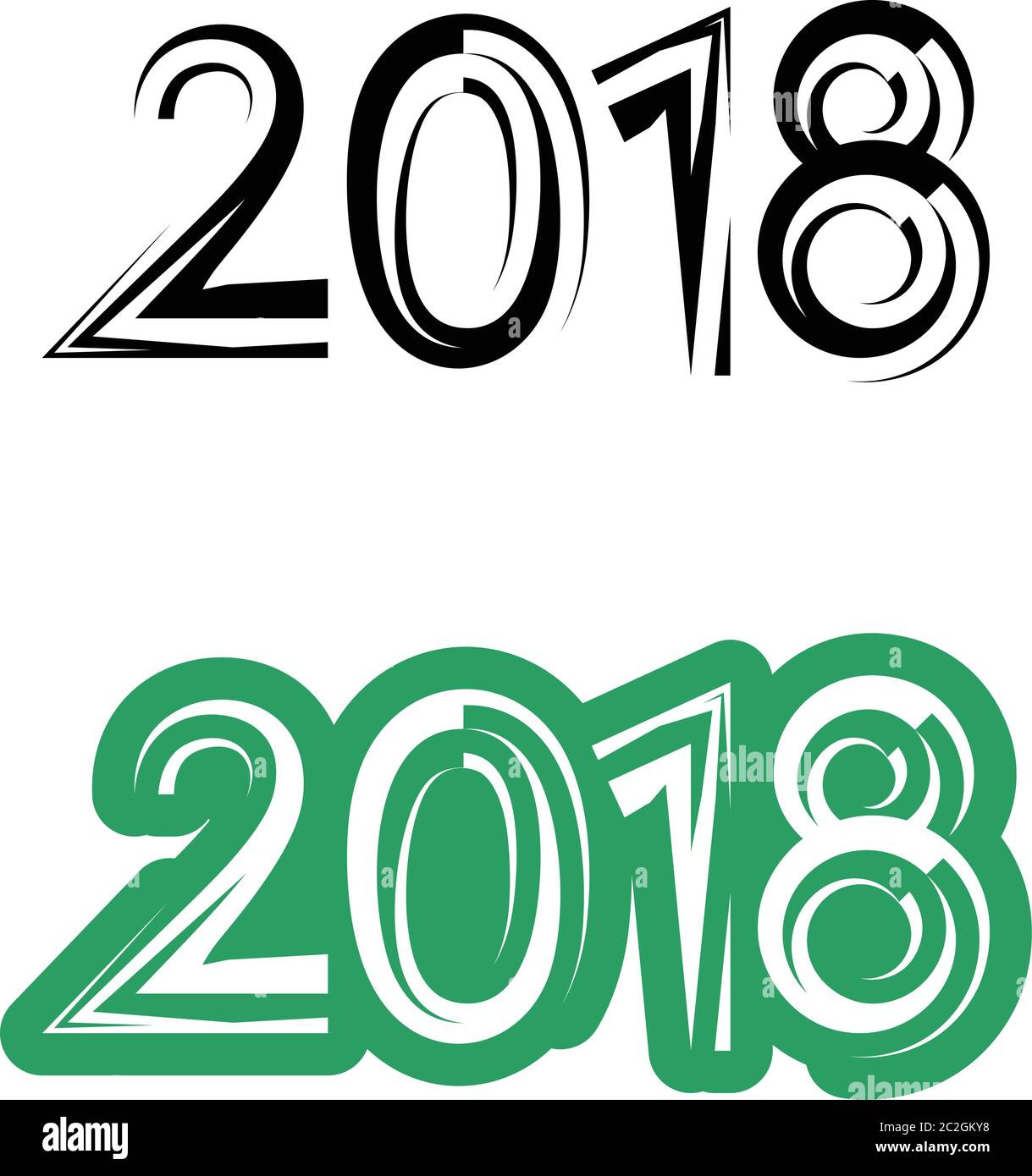 Two Thousand Eighteen Design, New Year Vector Art Illustration Stock ...