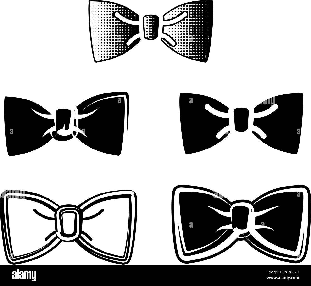 Bow Tie Icon Collection Vector Art Illustration Stock Vector Image ...