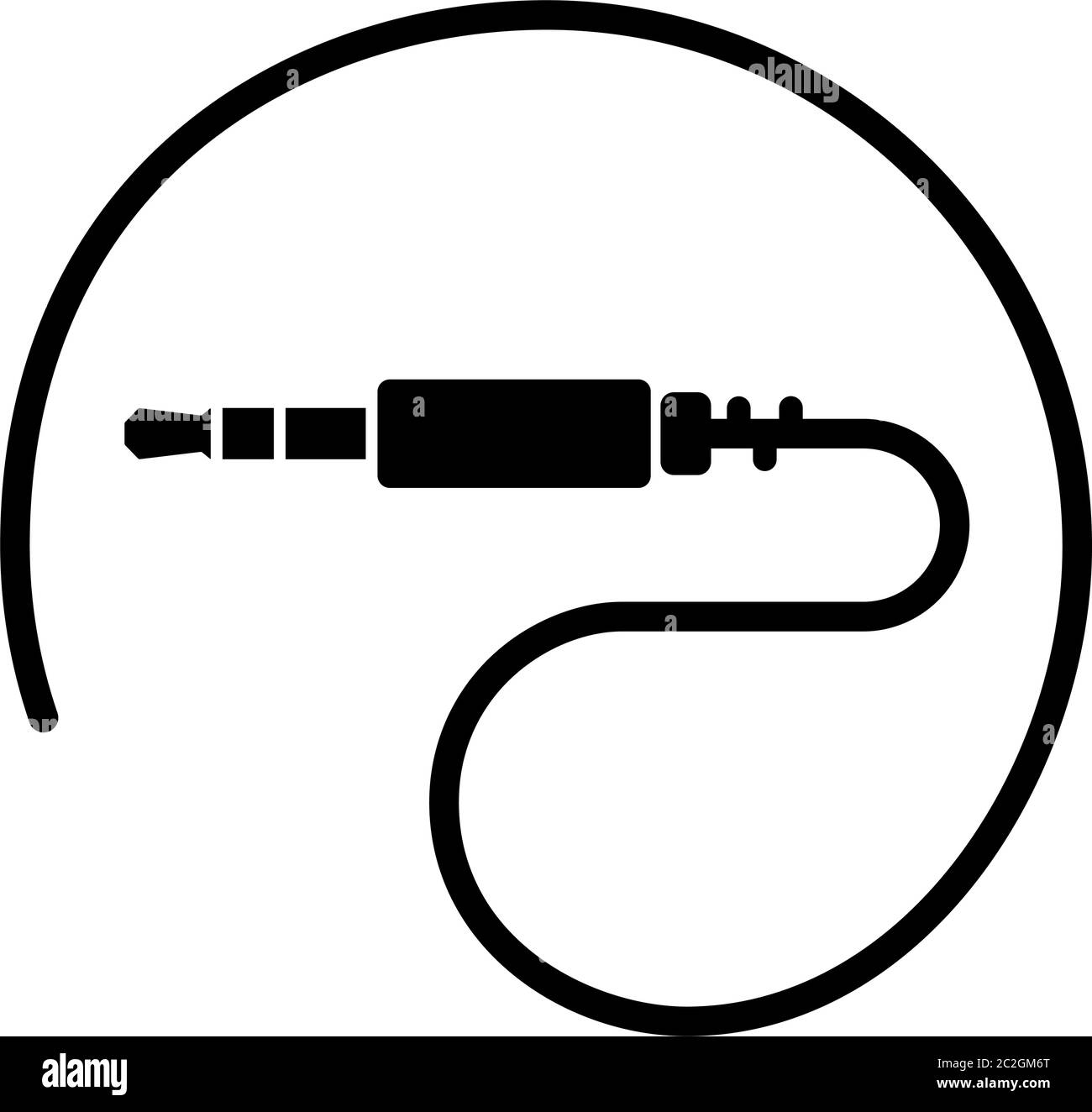 Audio Cable Icon, Plug Wire Vector Art Illustration Stock Vector Image ...