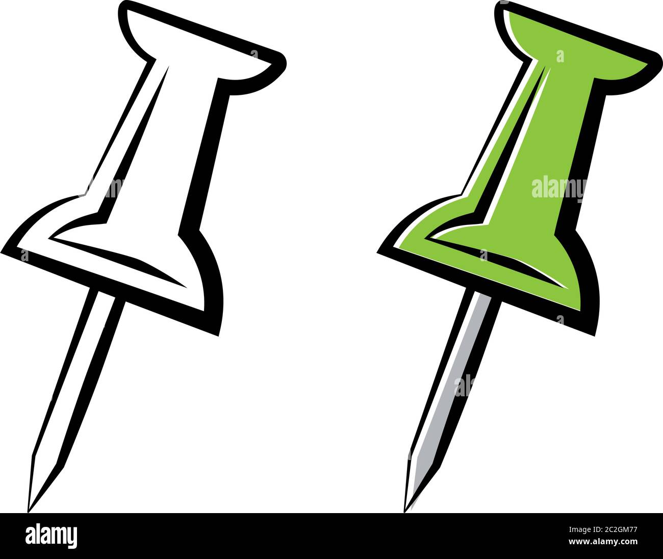 Drawing Pin Icon, Push Pin Vector Art Illustration Stock Vector Image ...