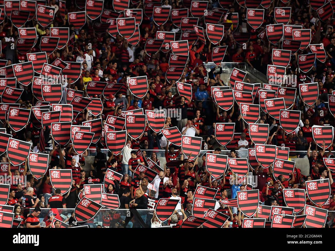 Flamengo football supporters during Flamengo x Emelec match at Maracanã ...