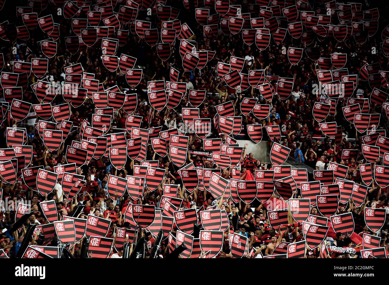 Flamengo football supporters during Flamengo x Emelec match at Maracanã ...