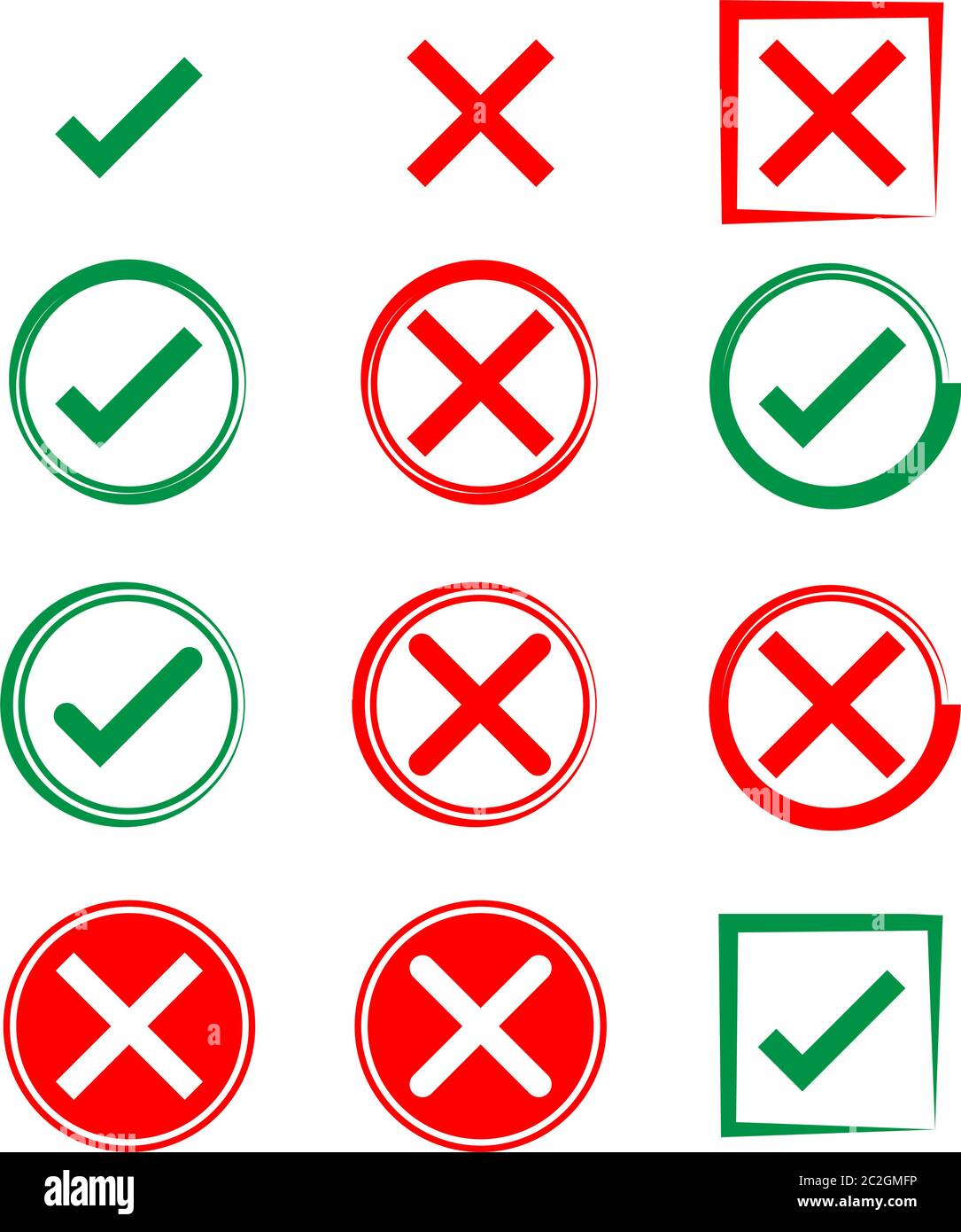 Cross Mark Icon, Delete Mark Collection Vector Art Illustration Stock ...