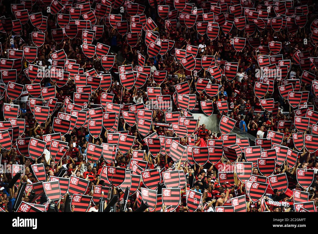 Flamengo football supporters during Flamengo x Emelec match at Maracanã ...