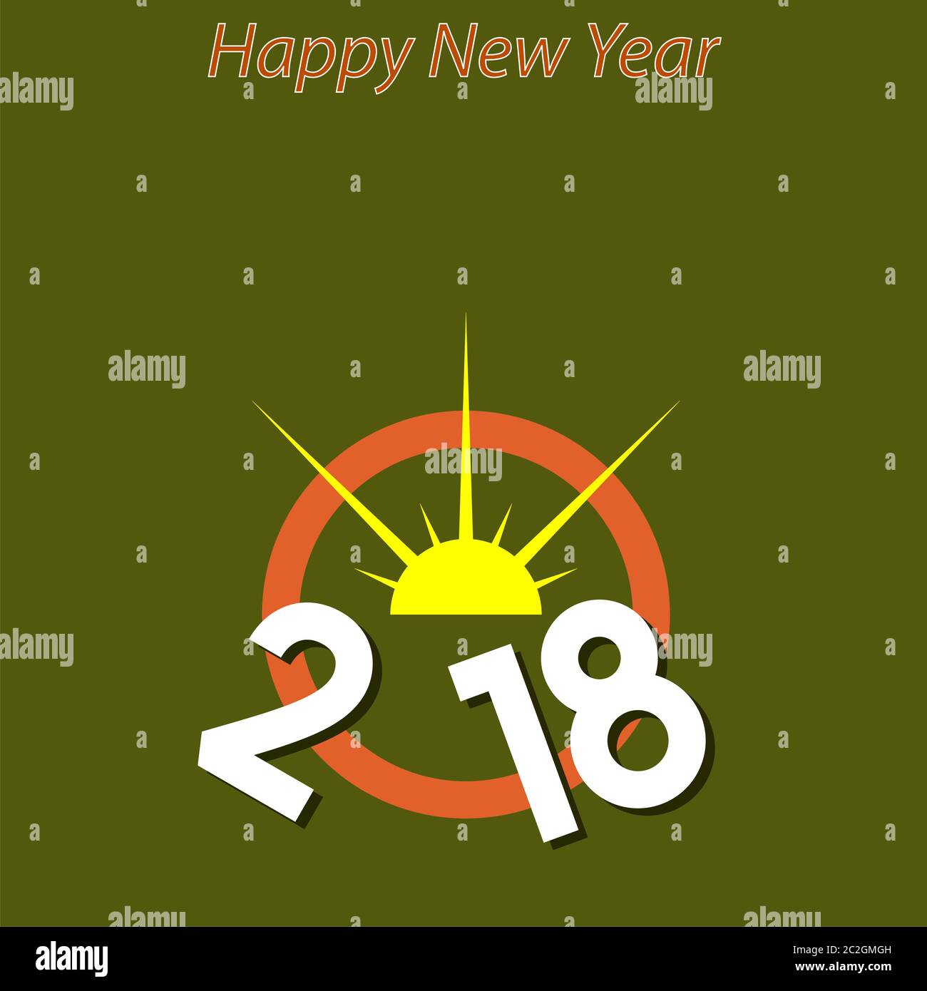Two Thousand Eighteen Design, New Year Vector Art Illustration Stock ...