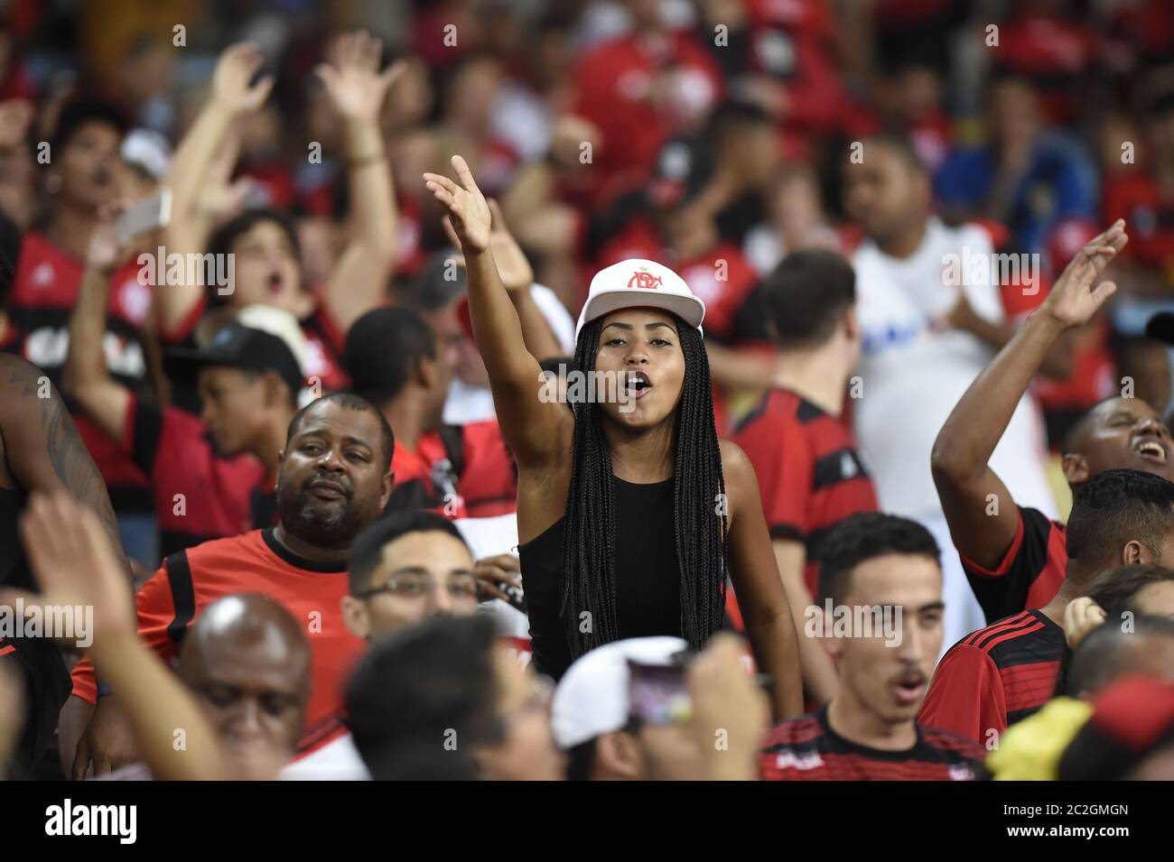 Flamengo football supporters during Flamengo x Emelec match at Maracanã ...