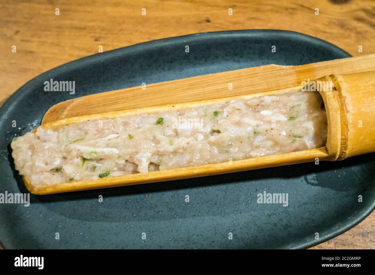 minced meat in bamboo Stock Photo - Alamy