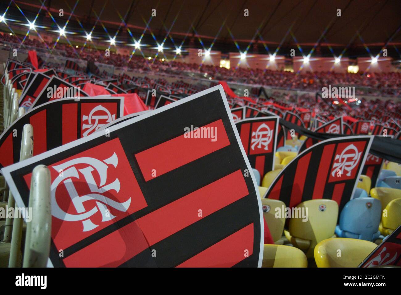 Flamengo football supporters during Flamengo x Emelec match at Maracanã ...