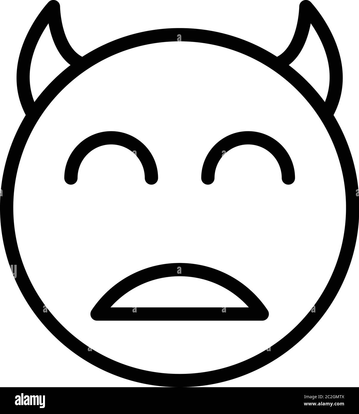 Devil emoji line icon Stock Vector Images - Alamy