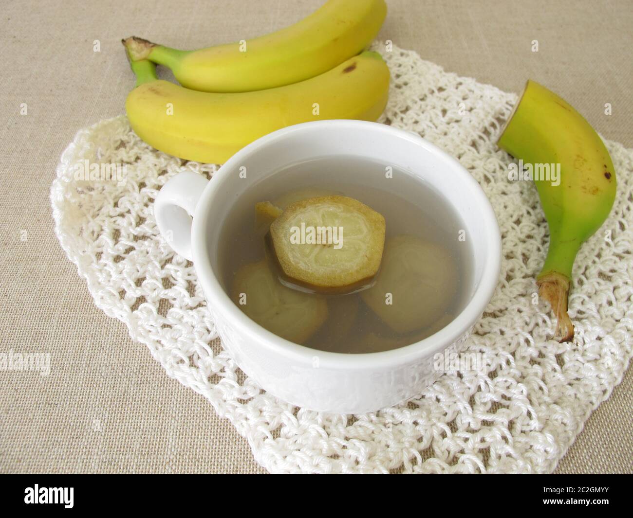 Banana peel tea, tea from organic bananas and banana peel Stock Photo ...