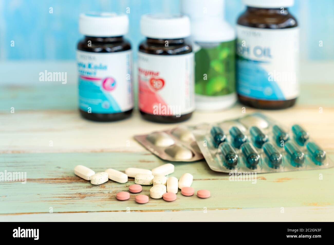 medicine spilling out Stock Photo - Alamy
