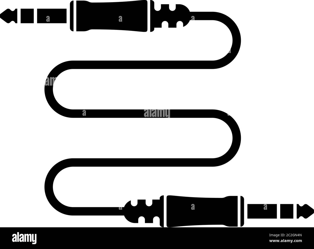Audio Cable Icon, Plug Wire Vector Art Illustration Stock Vector Image ...