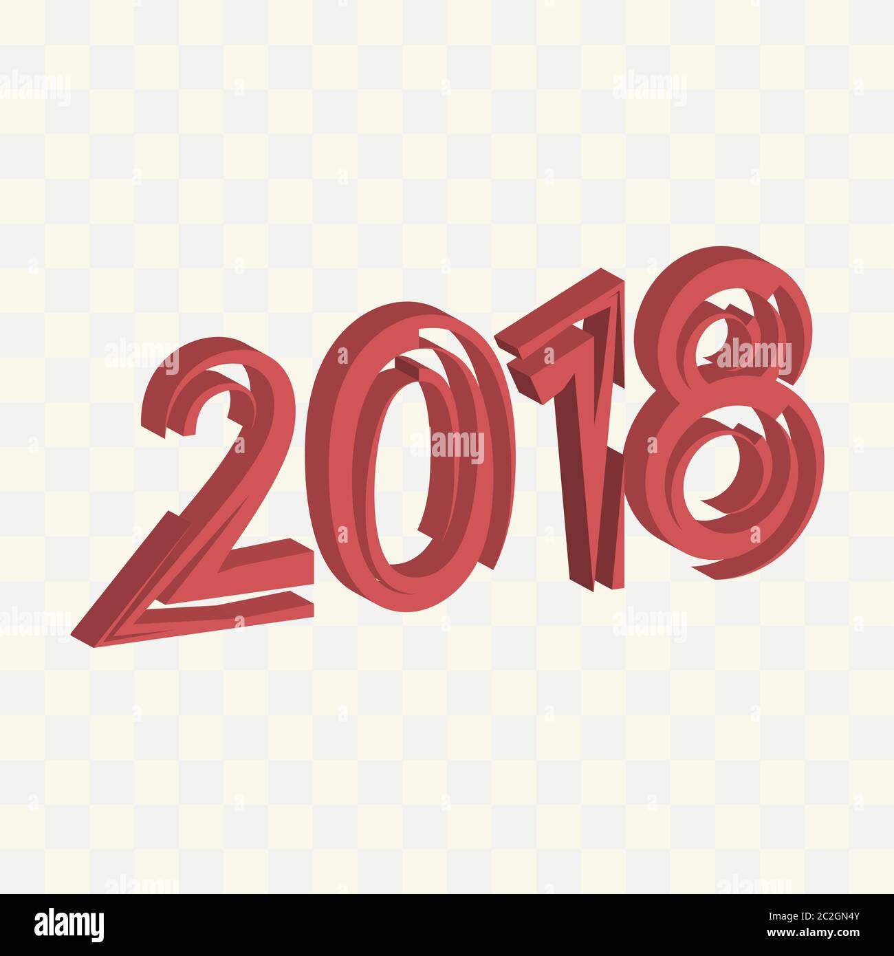 Two Thousand Eighteen Design, New Year Vector Art Illustration Stock ...