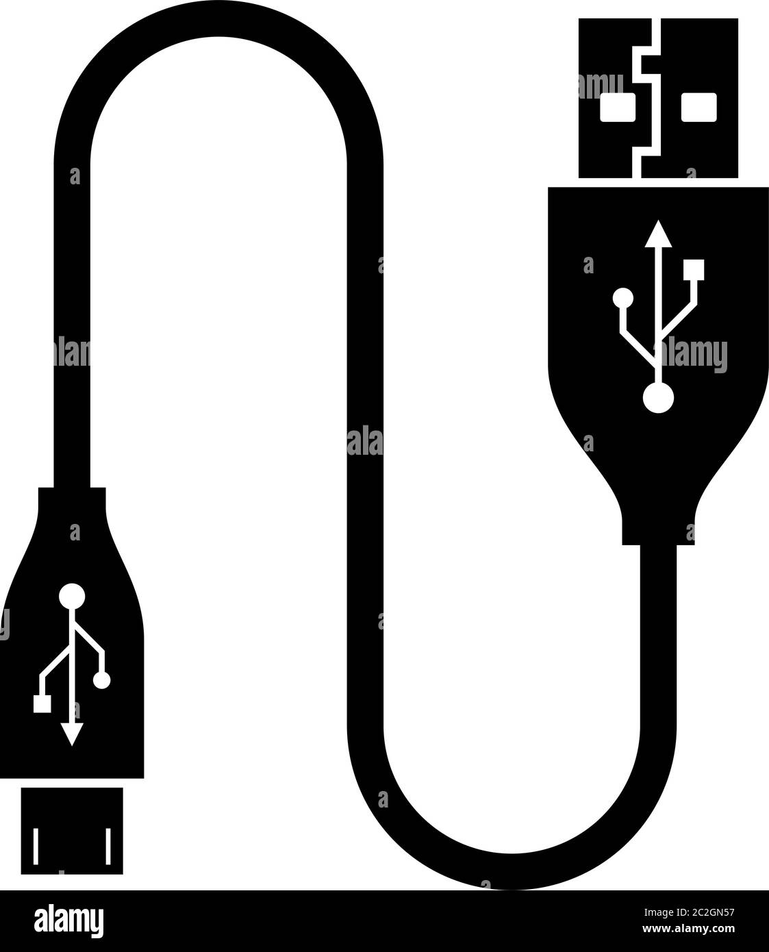 Micro Usb Cable, Usb Cable Vector Art Illustration Stock Vector Image ...
